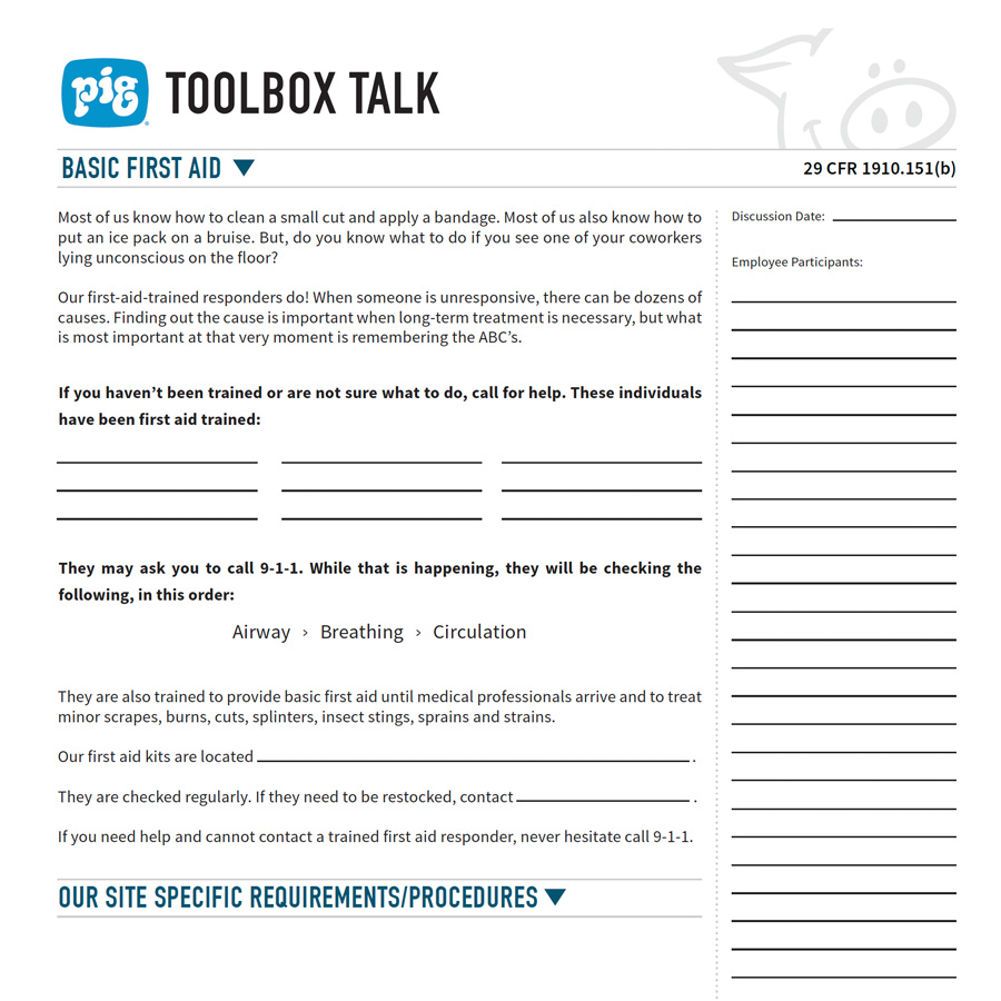 First Aid Worksheets For Kids